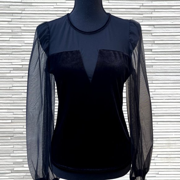 SHEIN | Tops | Velvet And Sheer Top | Poshmark